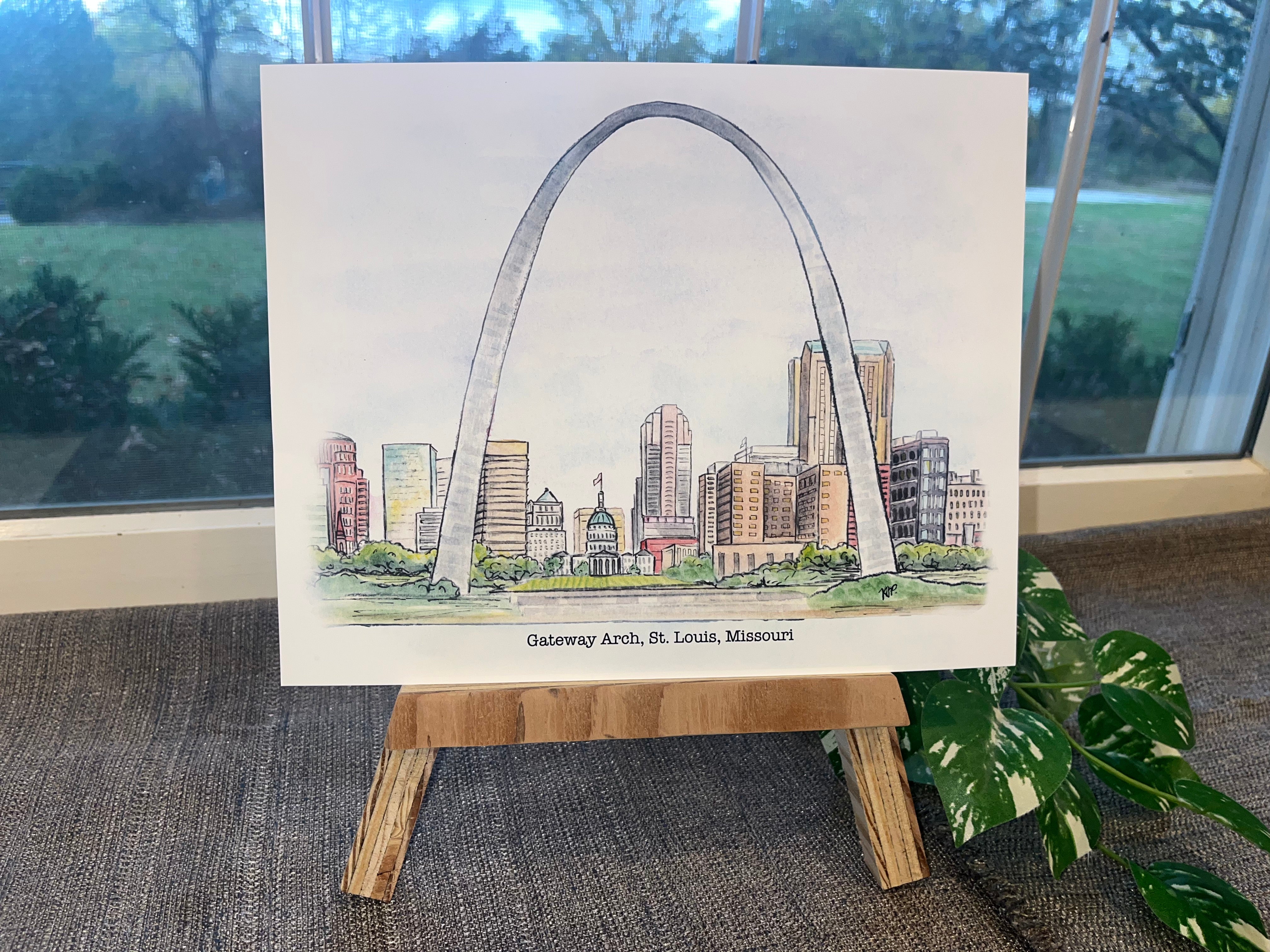 St. Louis Arch Fine Art Watercolor Print - 8 x 10 – It's Cards by Rachel